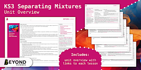 KS3 States of Matter and Separating Mixtures Unit Overview Bundle