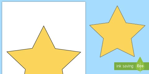 A4 Editable Yellow Star Cut-Out