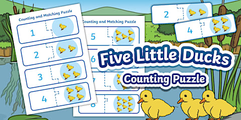 Five Little Ducks Cutting Skills Worksheets