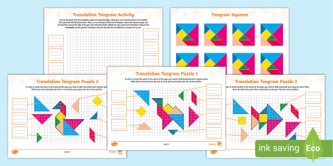 2D Shape Coordinate Translations Worksheets