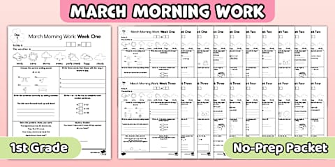 First Grade January Morning Work Pack