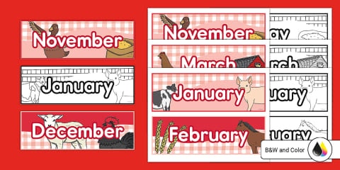 Editable Down on the Farm Theme Labels