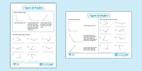 Acute, Obtuse and Right Angles Worksheet
