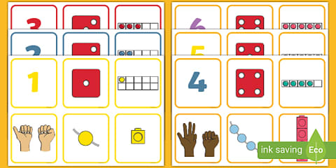 Subitising Numbers to 10 Matching Cards