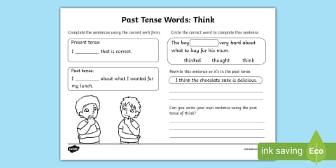 Past Tense Words - Sing Worksheet