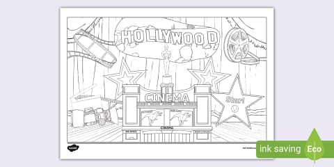 Let's Doodle Cinema Colouring Pages - Twinkl Art