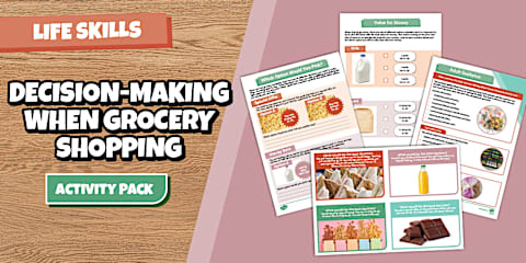 Reinforcing Life Skills: Budgeting For Food Shopping Challenge Cards