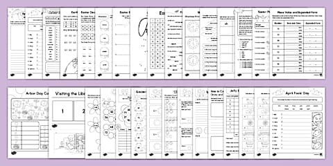 First Grade May Math and Literacy No-Prep Packet