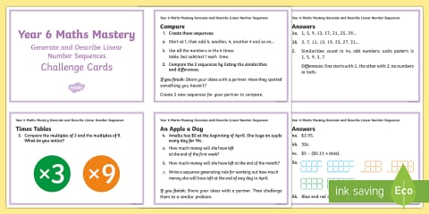 Year 6 Algebra: Number Sequences Lesson 3