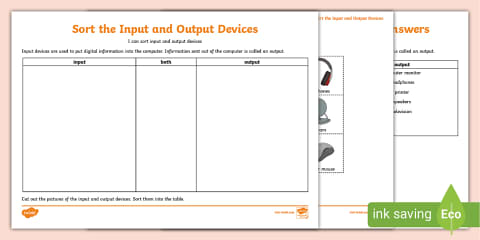 Computer Input and Output Interactive Sorting Game