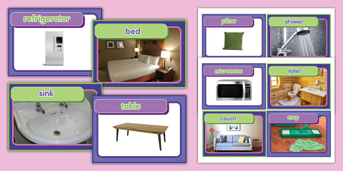 Editable Home Flash Cards for ELL