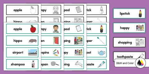 Medial b Phonics Word Cards for 1st-3rd Grade