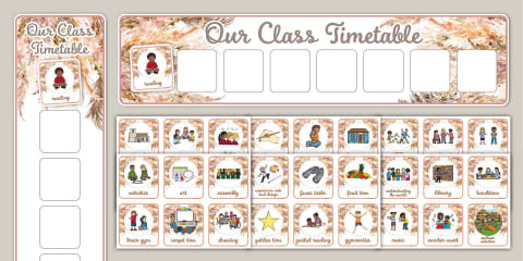 Boho Neutral Themed KS2 Visual Timetable
