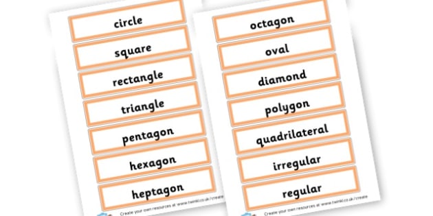 FREE! - shape names (teacher made)