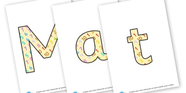 Maths Learning Wall - Display Lettering