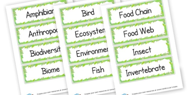 Habitats vocab (teacher made)
