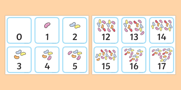 Jelly bean 0-20 number cards (teacher made)