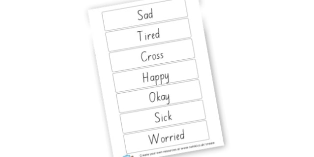 Feelings Labels (teacher made)