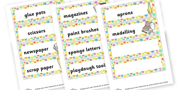 Art area labels (teacher made)