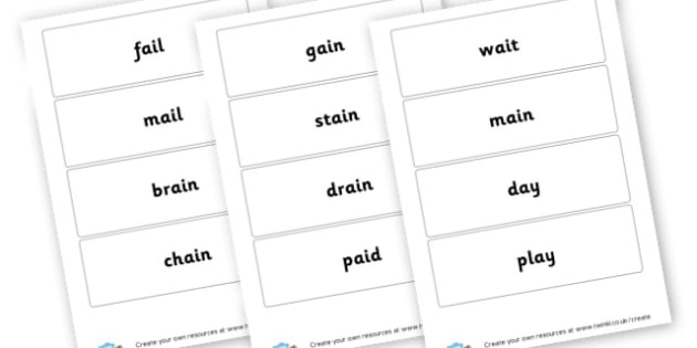 FREE! - 'ai' sound family word cards (teacher made)