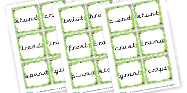 Phase 4 Word Cards (teacher made)