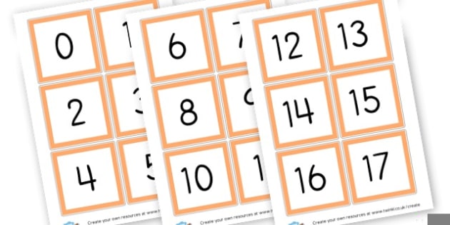 FREE! - number cards (teacher made)