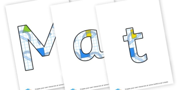 Maths Working Wall - display lettering (teacher made)