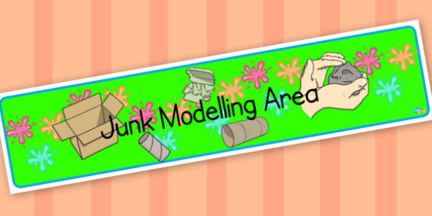 junk modelling banner - display lettering (teacher made)