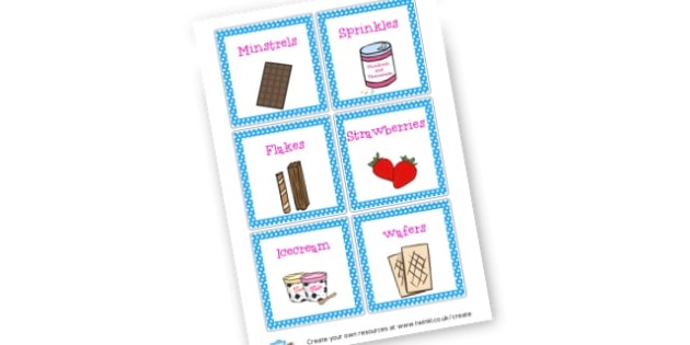 Ice Cream Bar Labels