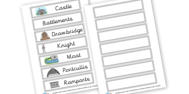 Castles Word Cards