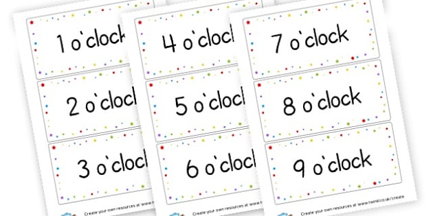 o'clock times - KS2 Time Visual Aids Primary Resources, Time