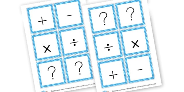 Maths Symbols Cards (teacher made)