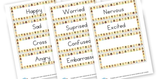 Emotion Word Cards (teacher made)
