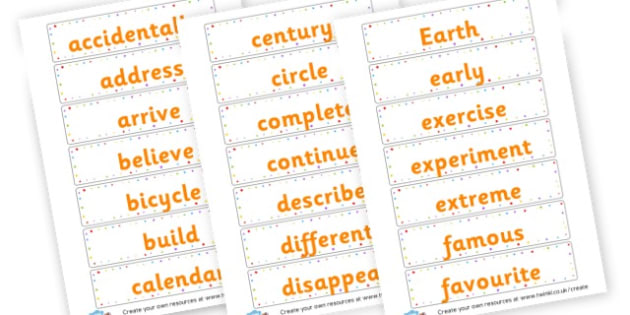 Yr 3 Spellings cards (teacher made)