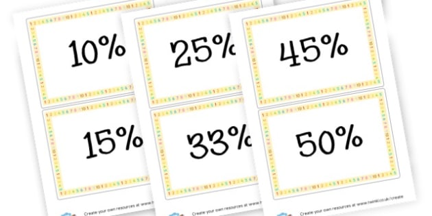 Percentage Cards (Teacher-Made)