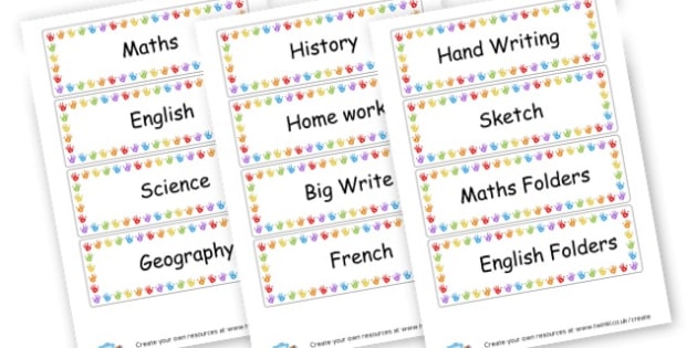 Labels (teacher made)