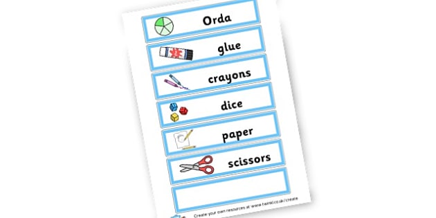 Labels for Classroom Shelves (Teacher-Made)