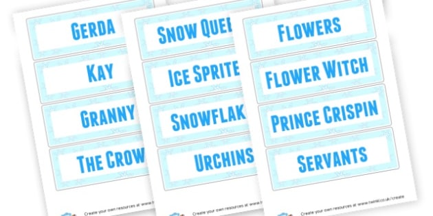 Snow Queen Character Cards - Traditional Tales The Snow Queen Primary