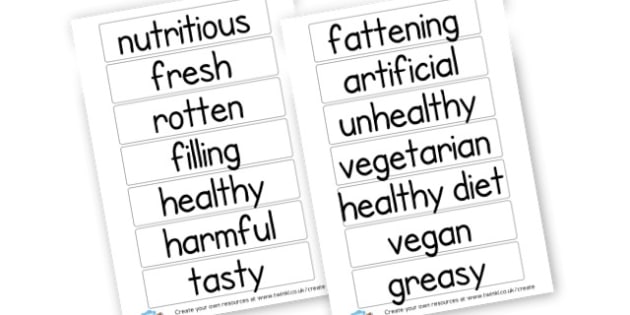 Food Descriptions Cards (teacher made)