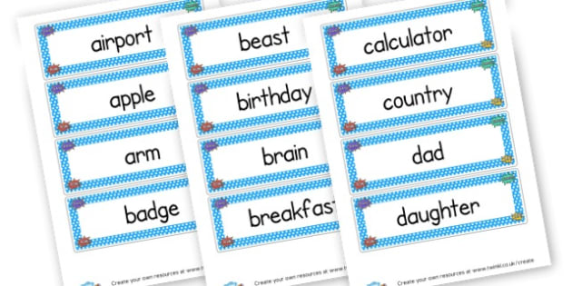 Verbs Word Cards