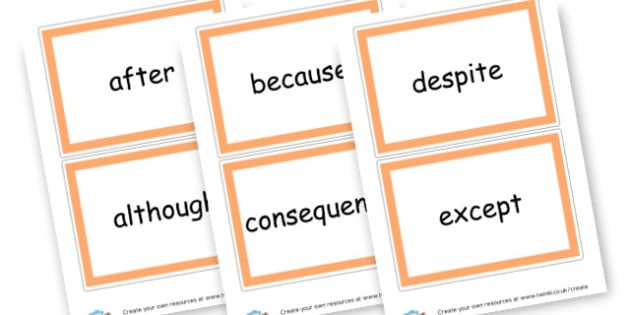 Conjunctions Cards (teacher made)