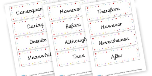 connectives - KS2 Words and Vocabulary Connectives Primary Resources ...