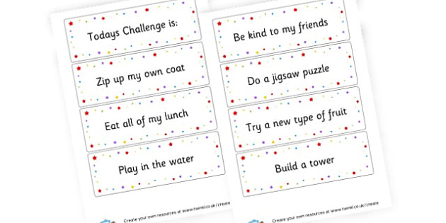 SEN Challenge Cards (teacher made)