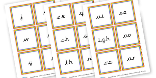 Phase Three Precursive Word Cards | Visual Aids