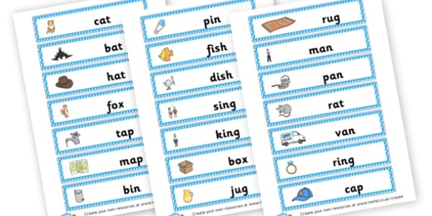 CVC Word Cards - CVC Words Literacy Primary Resources