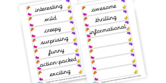 Book words Cards