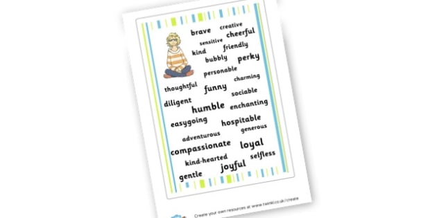 Personal Attributes Examples - Display Poster - Twinkl