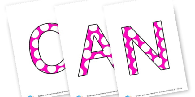 CAN - display lettering (teacher made)