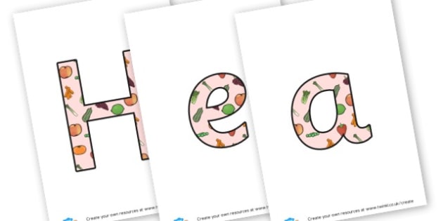 Healthy Living - display lettering - Healthy Eating, Display, Primary