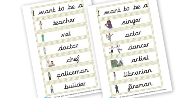 Jobs Flash Cards (teacher made)